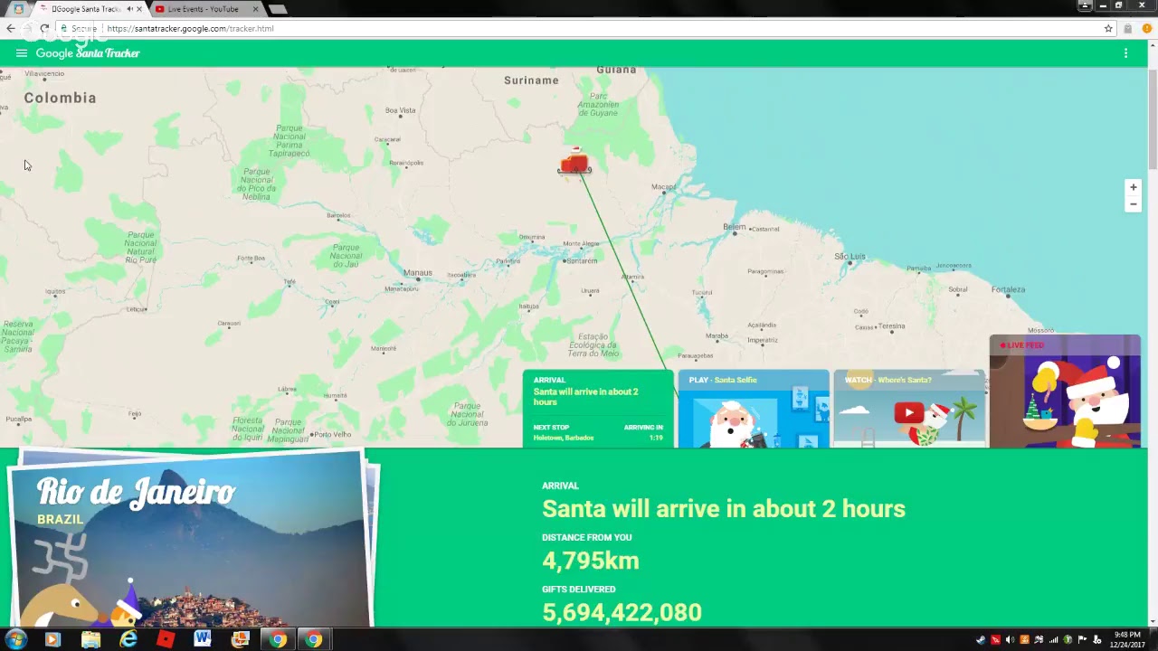 TRACK SANTA LIVE - Google Santa Tracker 2017 LIVE (Part 2) - YouTube