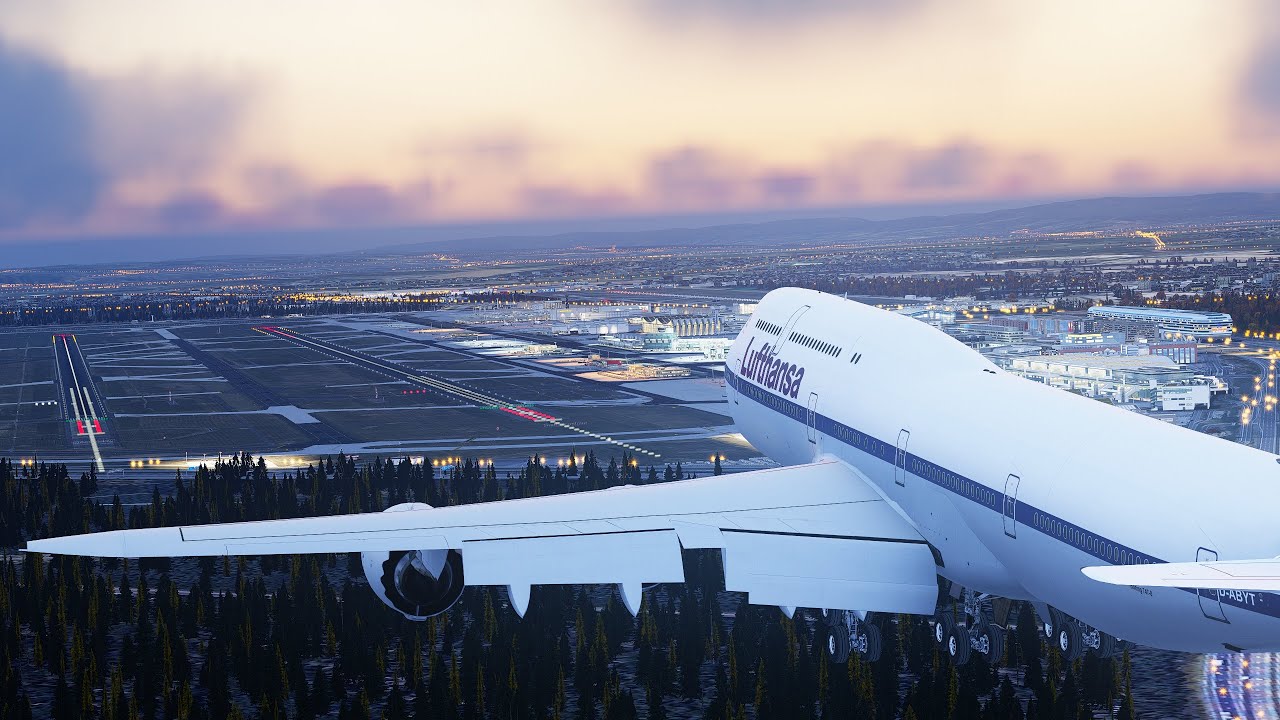 Spectacular SUNSET Boeing 747 landing | Shanghai Frankfurt | Prepar3D ...