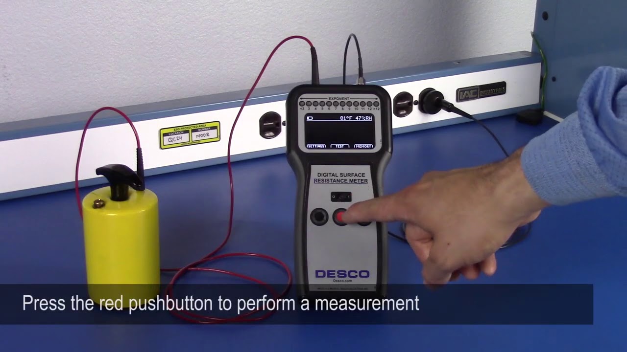 DESCO 19290, Измеритель поверхностного сопротивления - использование ...