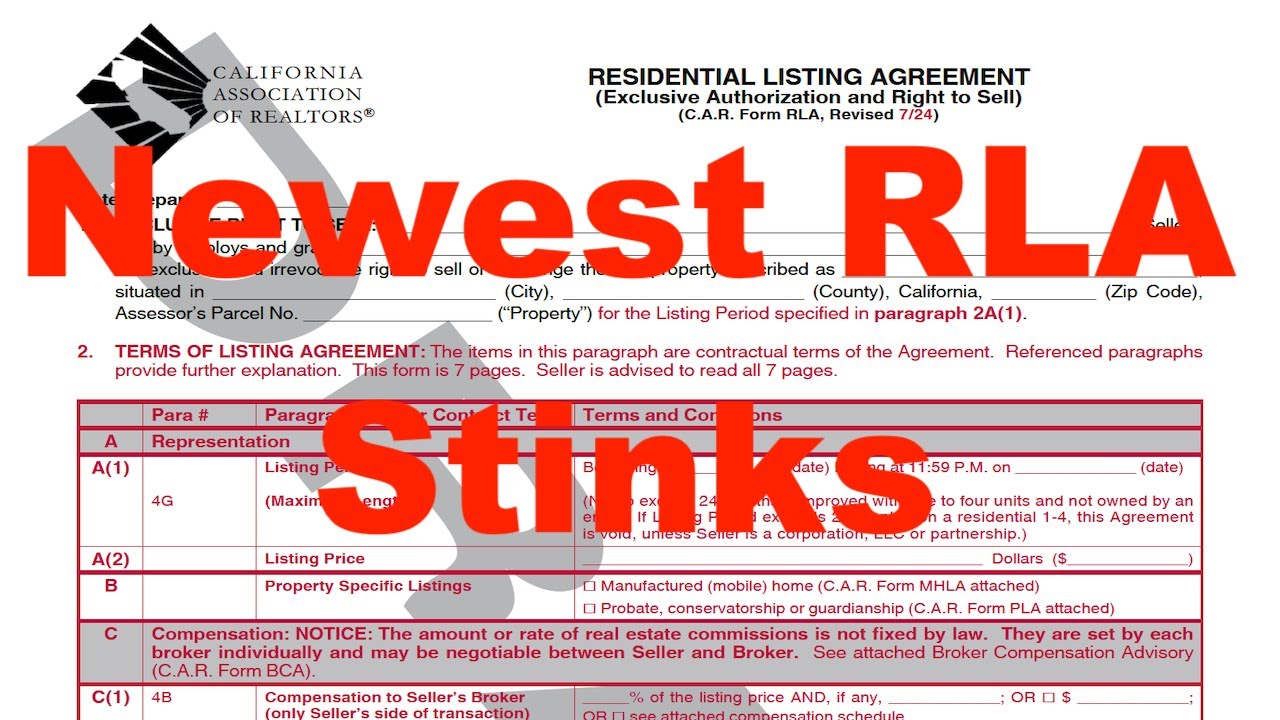 Problems - New RLA July 10 Draft Listing Agreement - YouTube
