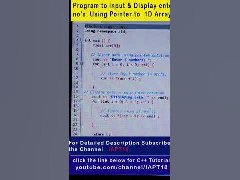 pointer to 2Darray.print array elements - YouTube