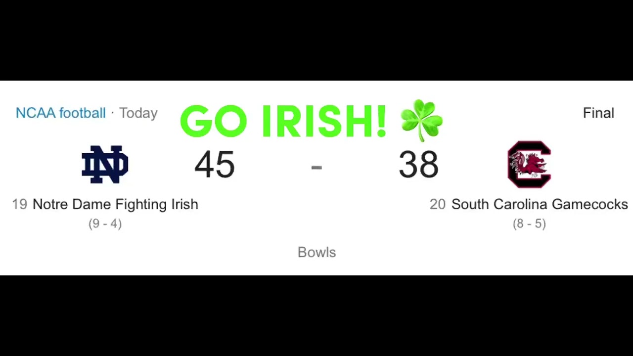 GO NOTRE DAME FIGHTING IRISH! ☘️ - YouTube