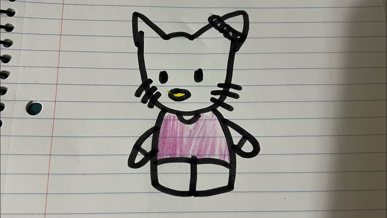 How to draw hello Kitty teaching you - YouTube