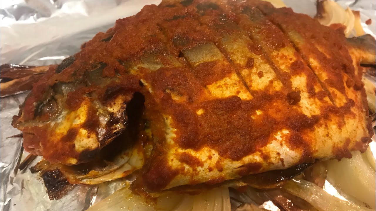 Baked pomfret fish - YouTube