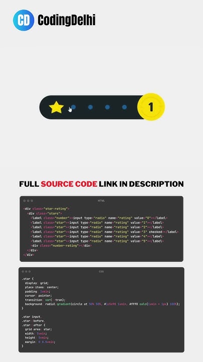 Star Rating Html Css Youtube