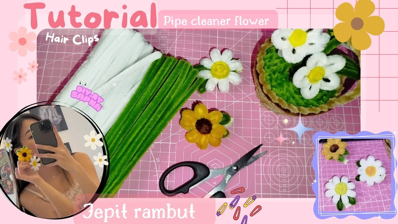 Tutorial jepit rambut bunga kawat bulu | DIY | Hair Clips tutorial ...