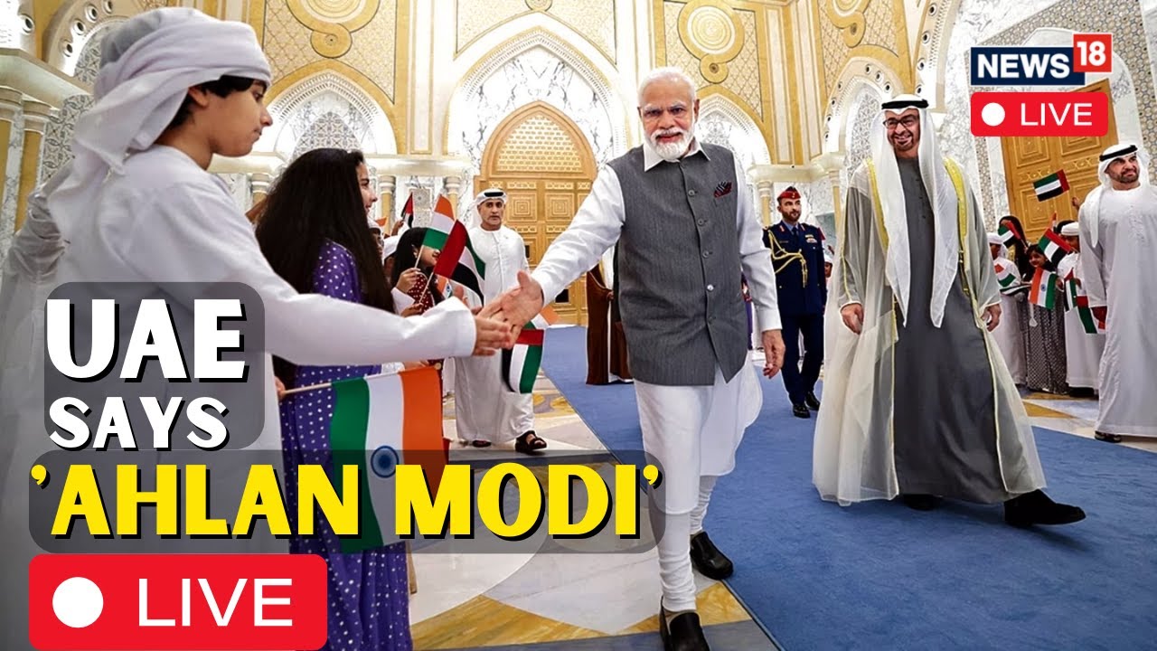 PM Modi UAE Visit | PM Modi In UAE LIVE | 'Ahlan Modi' Abu Dhabi| Mohd ...