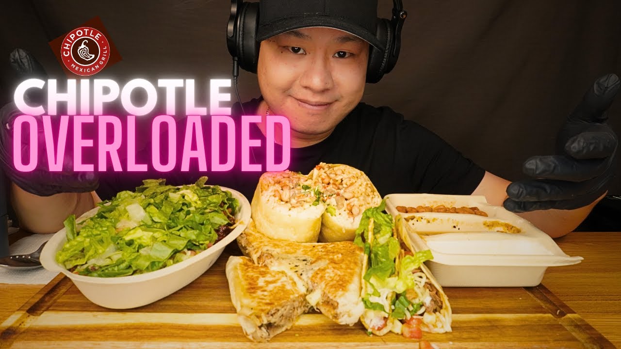 "Mukbang ASMR" My VERY FIRST trying CHIPOTLE and IT'S PACKED GOOD!👊🌯🌯🌮🥗 - YouTube