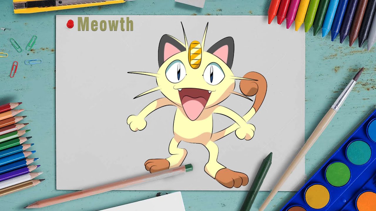 How to Draw Meowth from Pokemon - YouTube