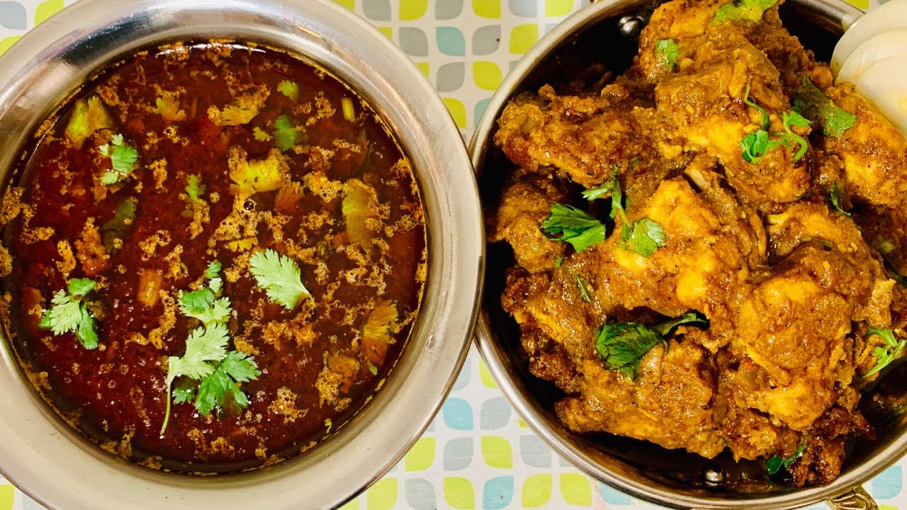 तांबडा रस्सा, सुकं चिकन (कोल्हापुरी स्पेशल) | Kolhapuri Tambda Rassa ...