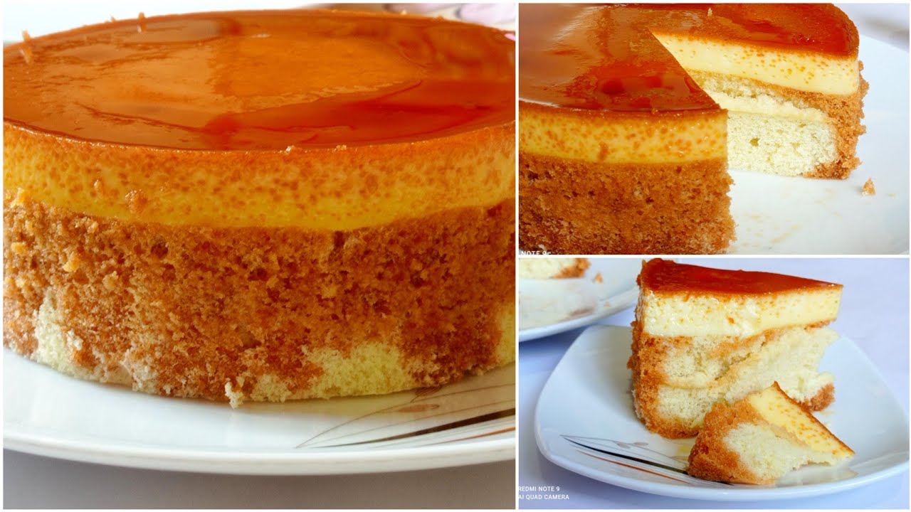 Vanilla Cake With Caramel Pudding || Vanilla Flan Pudding Without Oven ...