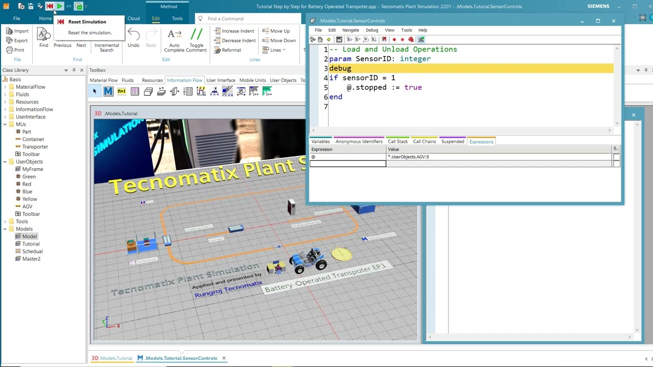 SIEMENS Tecnomatix Plant Simulation for Battery-operated Transporters ...