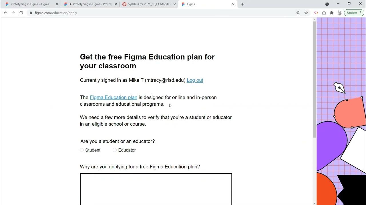 Learn Figma (free) Section1 Lesson 03 Figma Student License - YouTube