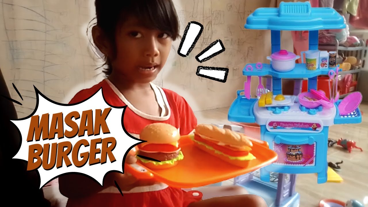 SANGAT SERU!! MAINAN MASAK MASAKAN BURGER DAN HOTDOG MAINAN set kitchen ...