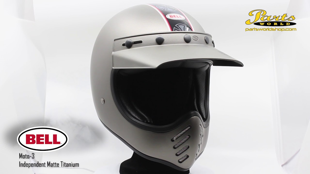 Bell Helmet Moto-3 Independent Matte Titanium by Parts World AG - YouTube