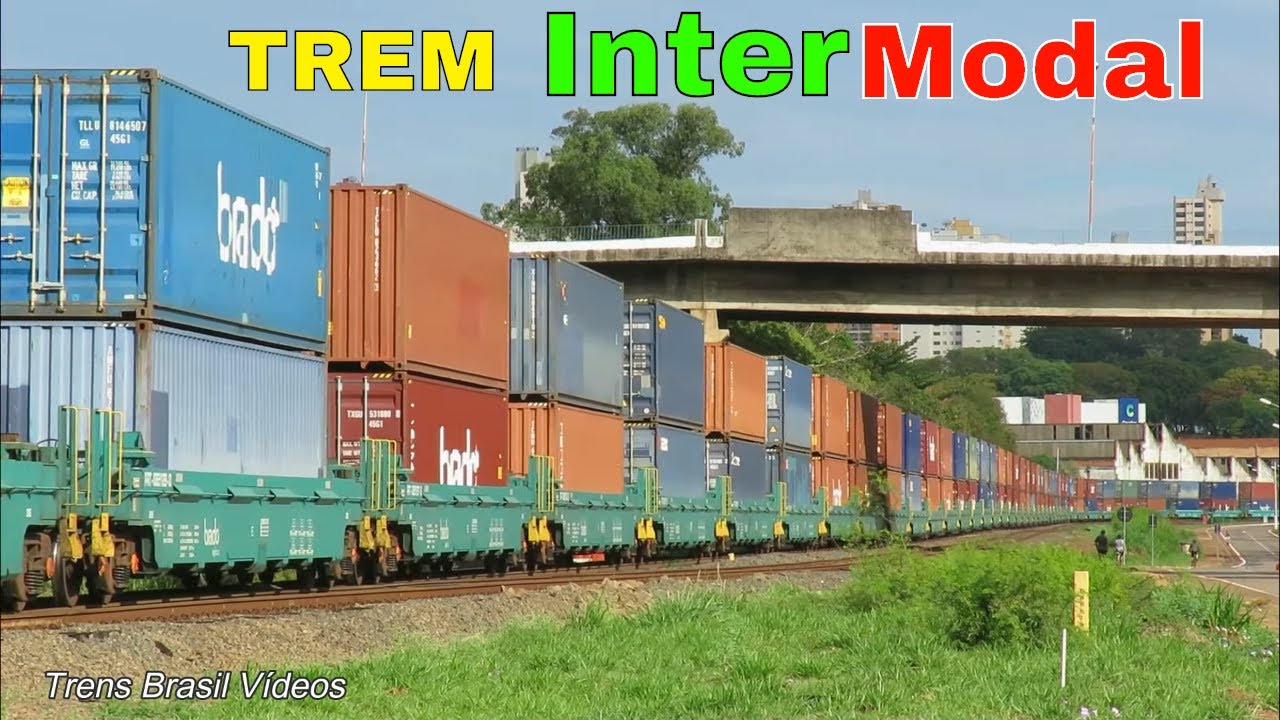 🇧🇷 TREM da BRADO | Double Stack Com 146 Contêineres Empilhados ...