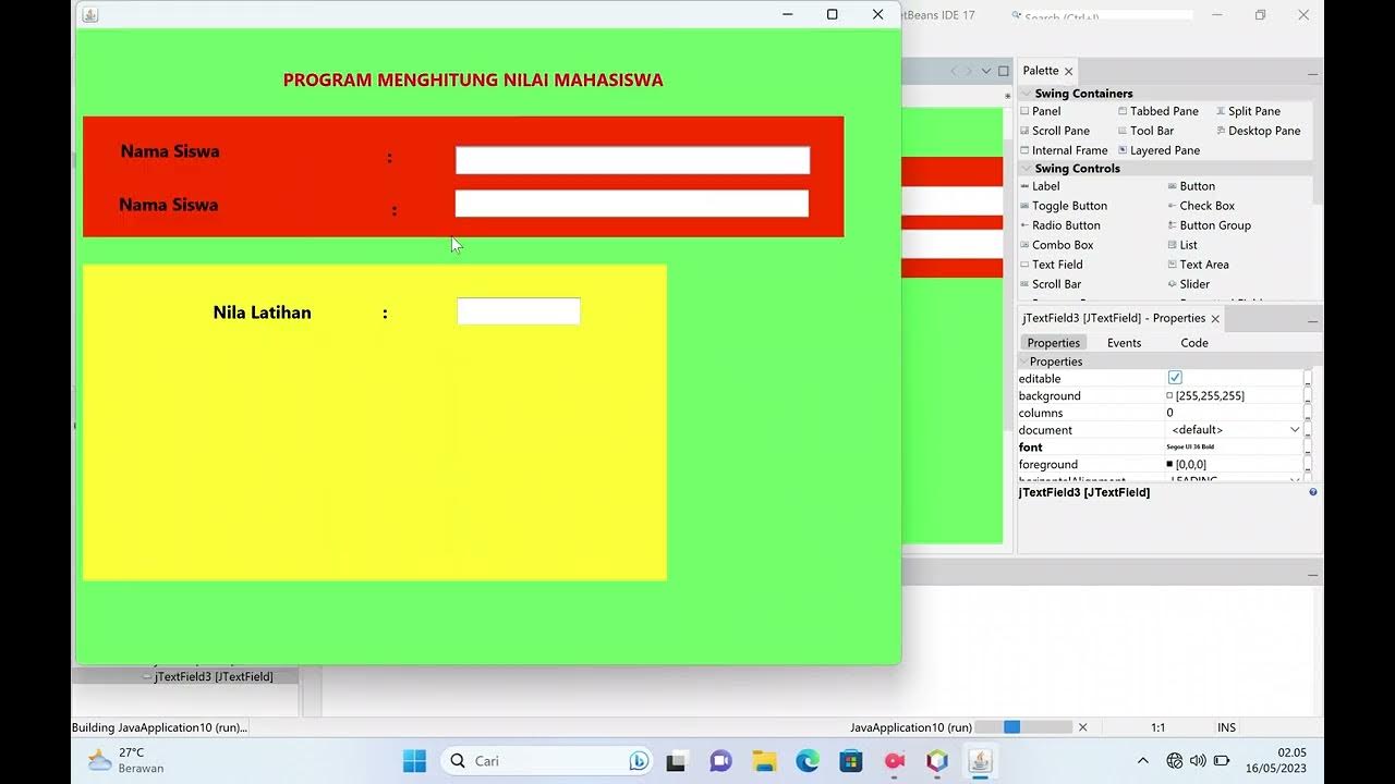cara buat Program Mencari Nilai Mahasiswa di Java Netbens - YouTube