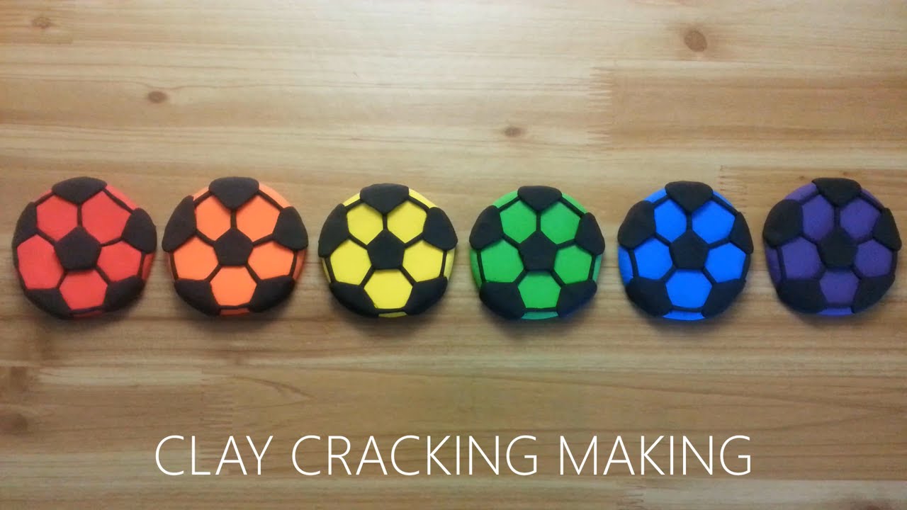 Rainbow soccer ball clay cracking making 2 무지개 축구공 클레이로 만들기 2 - YouTube