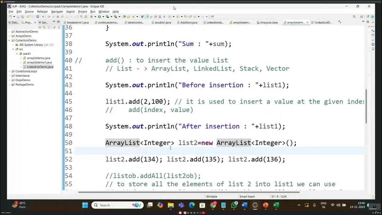 JAVA | LECTURE 19 | PRIYA BHATIA | LIST INTERFACE | LINKEDLIST | METHOD OF COLLECTION - YouTube