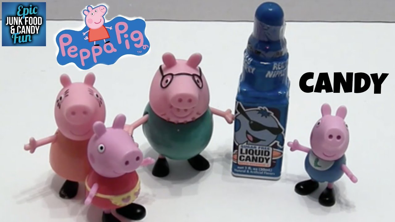 PEPPA PIG & Family, BLUEBERRY CANDY TASTE TEST, Kid Candy Review - YouTube