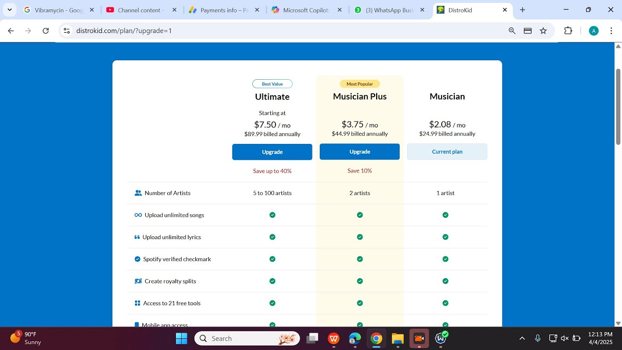 Review of Distrokid New 2025 Pricing - Musician, Musician plus and ...