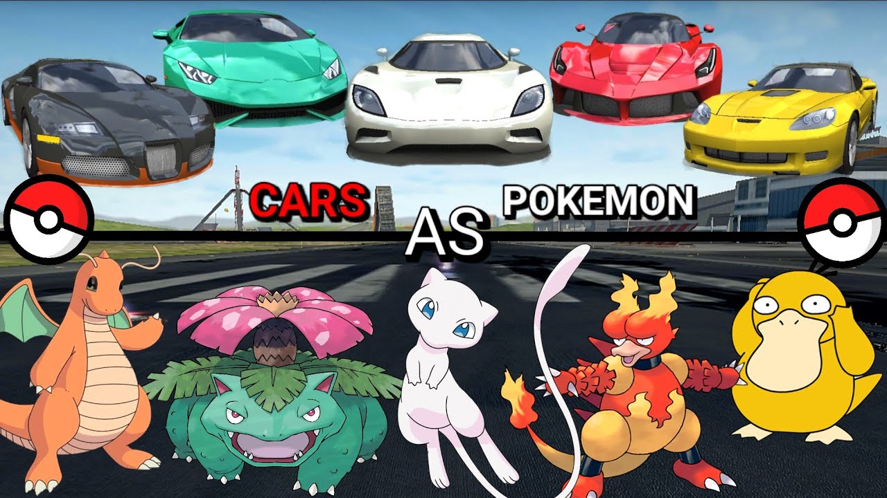 ECDS Cars AS Pokemon 😲😳😲 ||Extreme Car DrivingSimulator|| #pokemon # ...