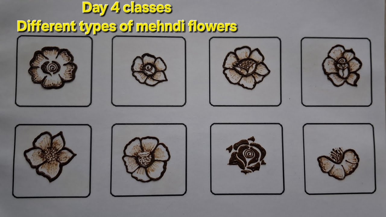Day 4 Basic Flower Making Mehndi Classes| Easy Floral Mehndi Designs ...
