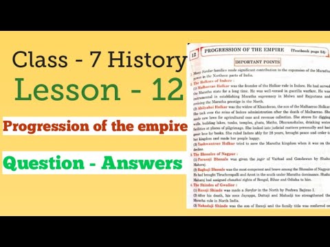 7th history lesson 12 Progression of the empire Question answers | Mh ...