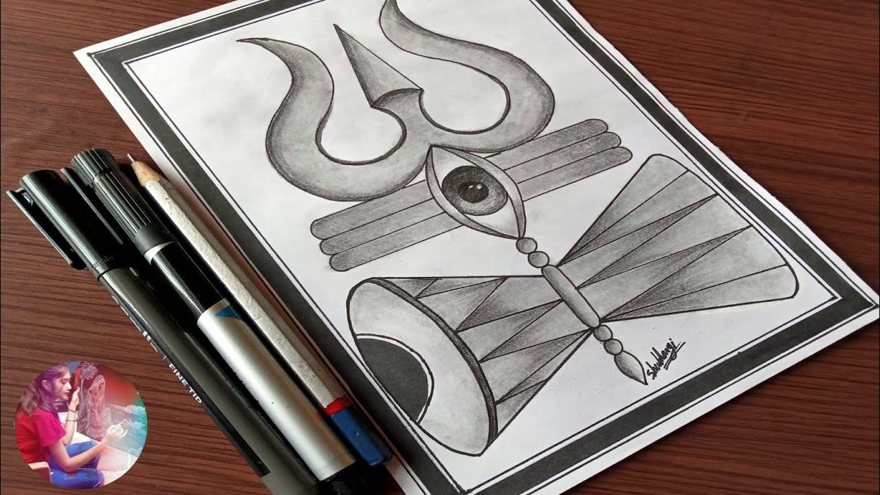 Trishul Drawing/How To Draw Trishul/Shivratri Special Drawing/Load ...