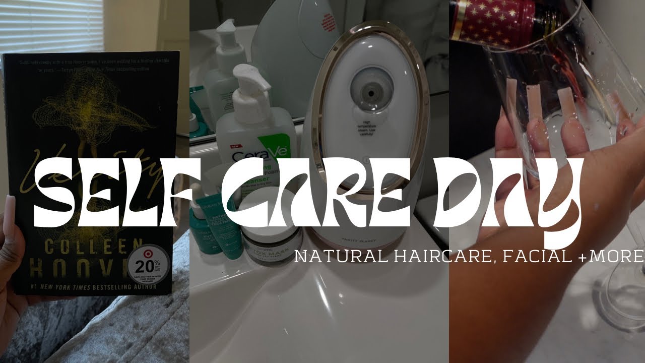 SELF CAFE DAY AT HOME| TAKING OUT MY BRAIDS, NATURAL HAIR CARE, FACIAL ...