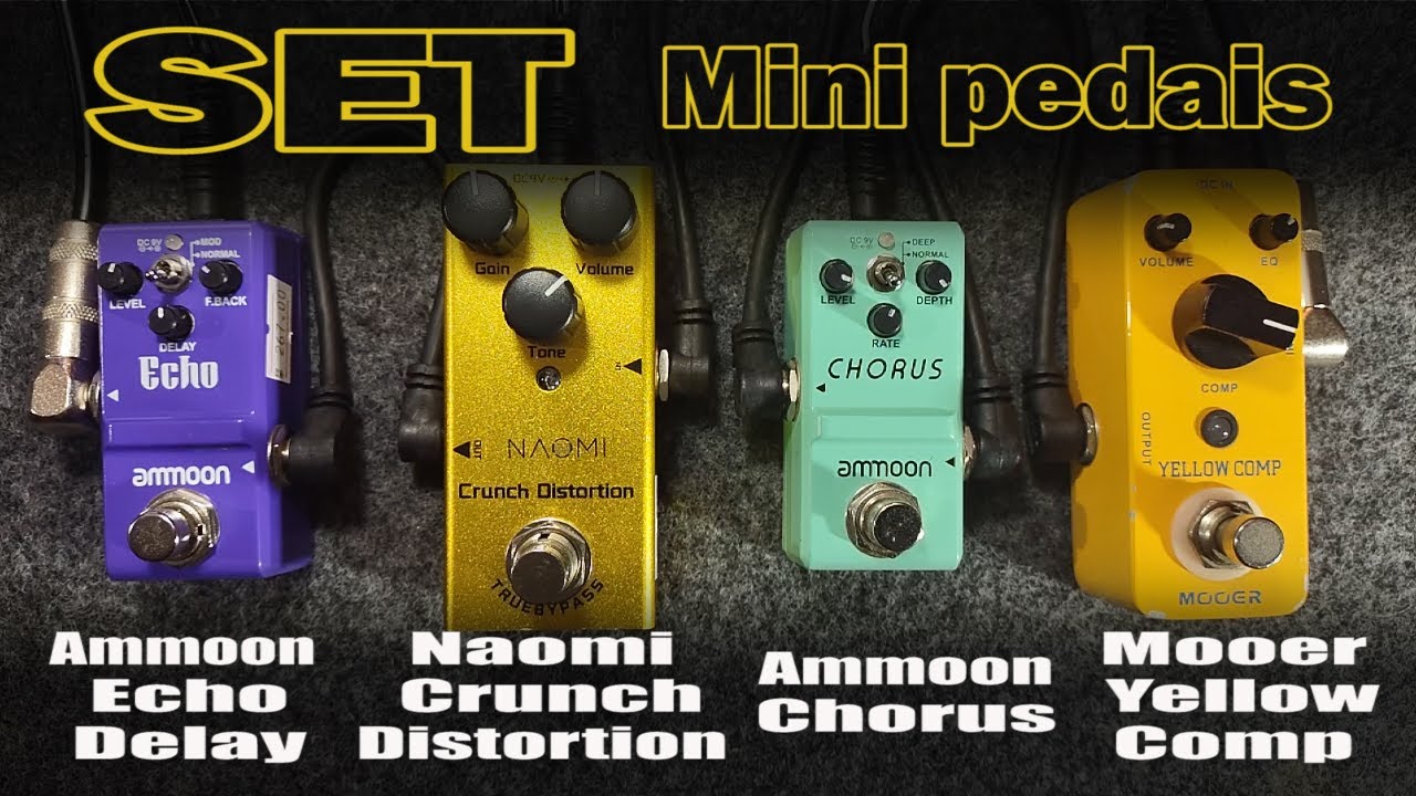 Set Mini Pedais Mooer Yellow Comp + Naomi Crunch Distortion + Ammoon ...