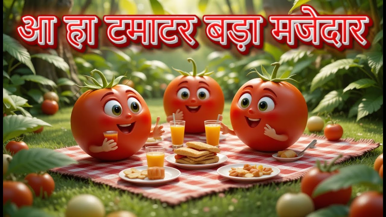आहा टमाटर | Aaha Tamatar Bade Mazedar | Hindi Poem For Kids - YouTube