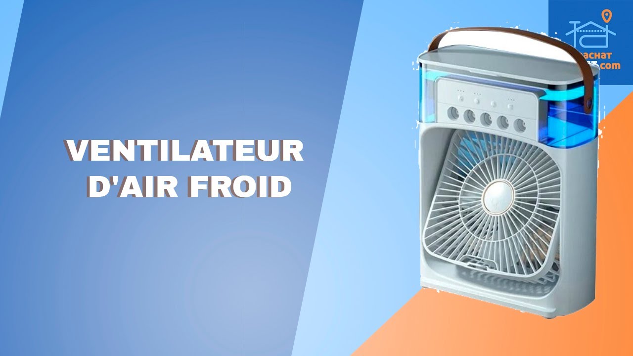 VENTILATEUR D'AIR FROID AVEC PULVÉRISATION ET LUMIÈRE NOCTURNE - YouTube
