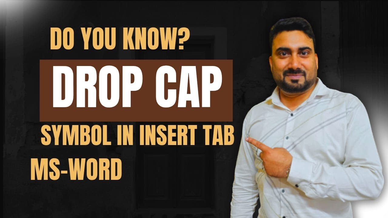 How to use Drop cap & Symbol in Insert Tab | #msword #dropcap #symbol ...