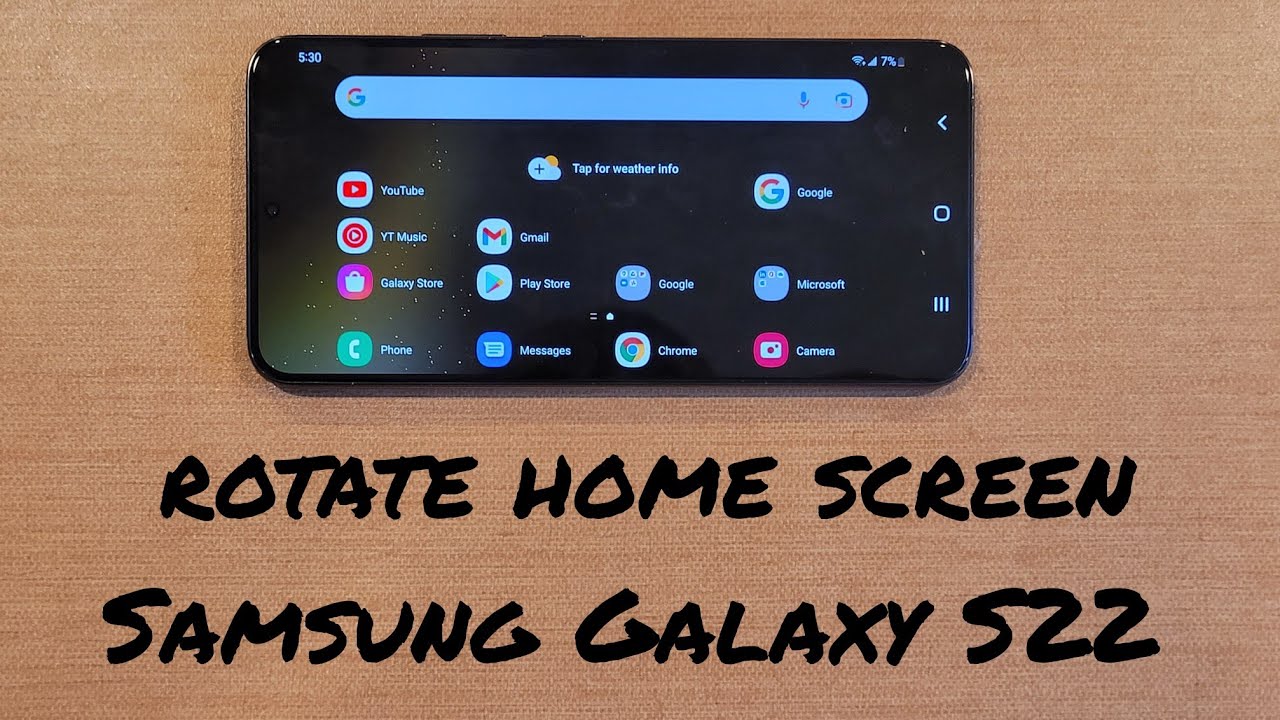 How to Rotate the Home Screen on Samsung Galaxy S22 - YouTube