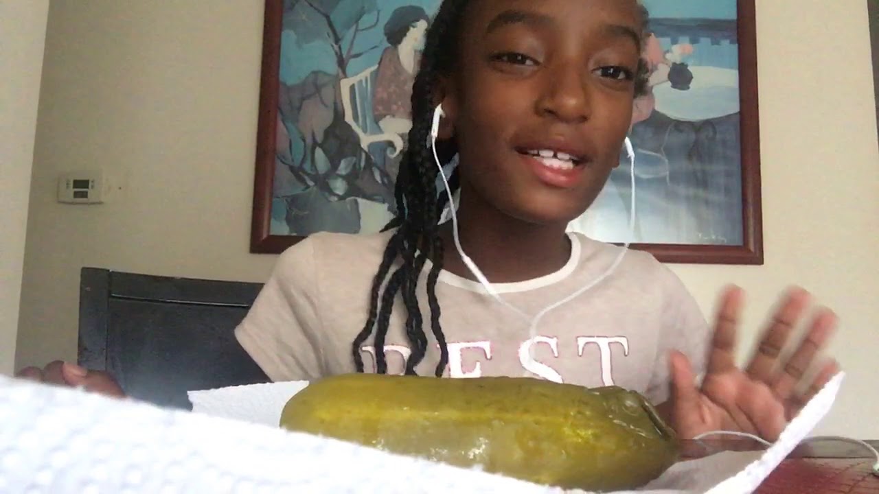 Eating a pickle - YouTube