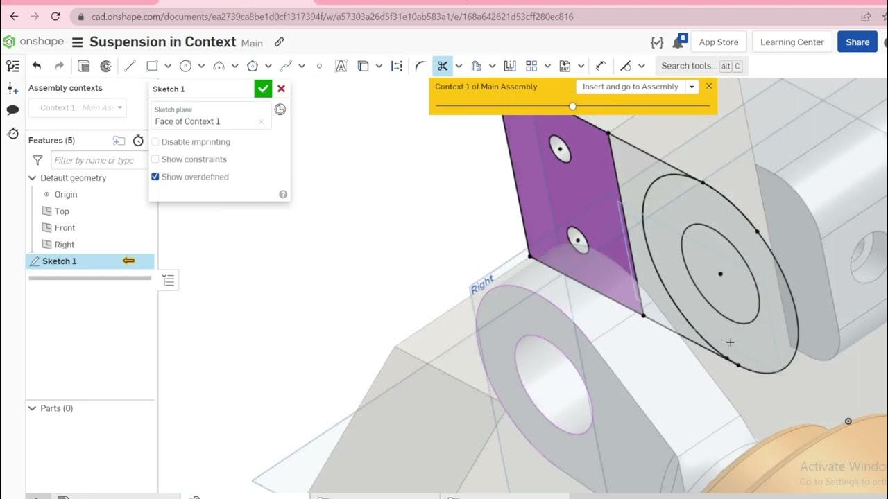 Onshape In context design Part ONE - YouTube