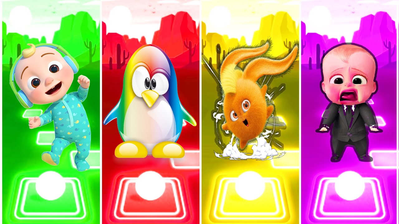 Cocomelon Vs Pingu Noot Noot Vs Sunny Binnies Vs Baby Boss - Tileshop ...