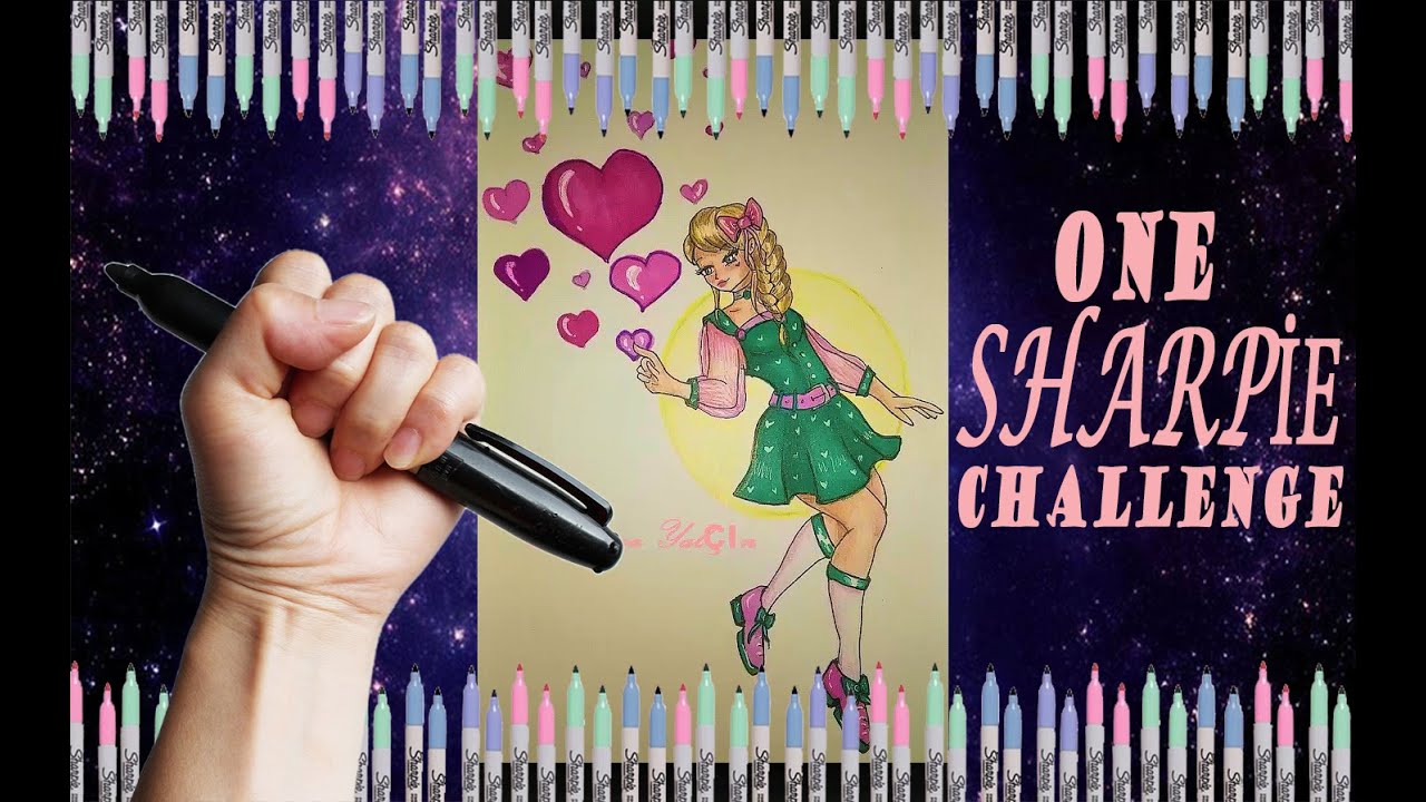 ONE SHARPİE CHALLENGE!!! (Bir sharpie ile challenge) - YouTube