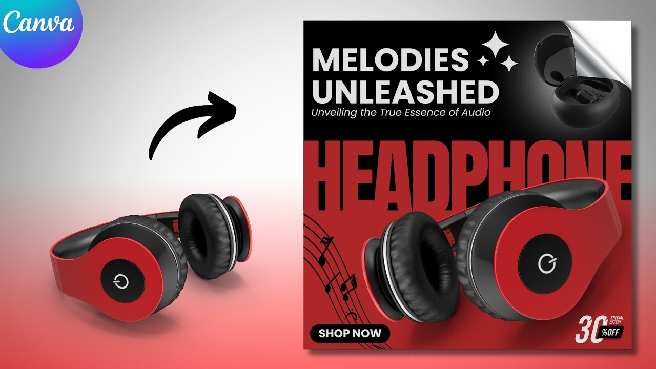 Headphones Ads Poster Design in Canva | Advertising Poster - Product ...