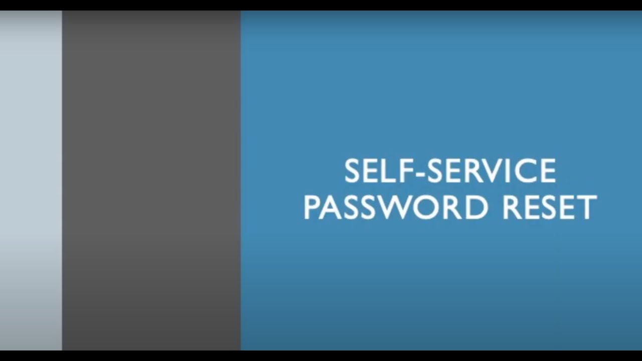 Self Service Password Reset - YouTube