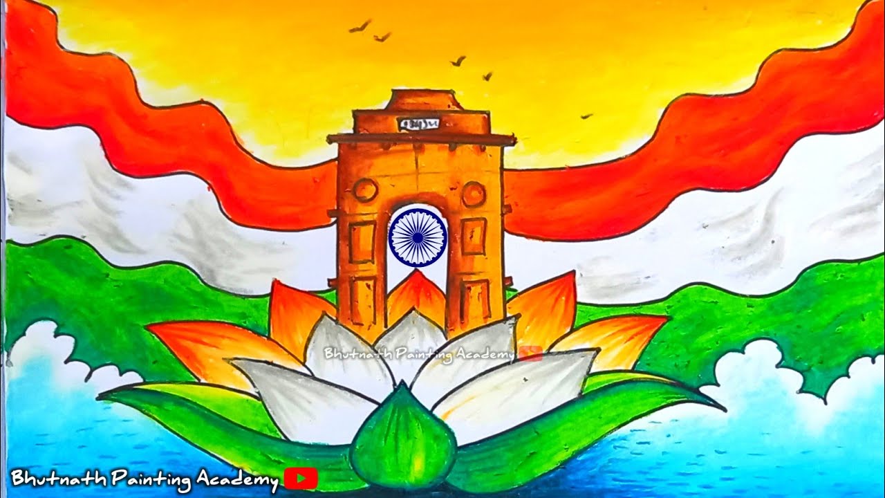 beautiful drawing of Happy Independence Day - YouTube