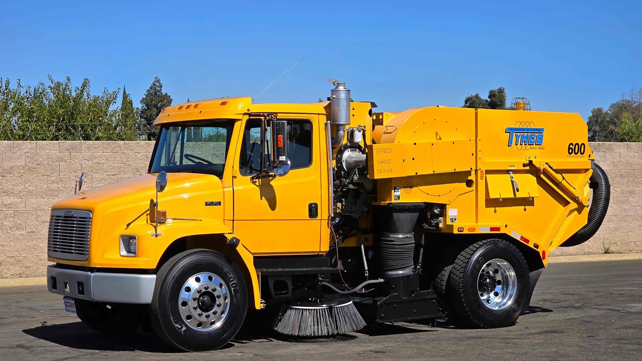 2004 Freightliner Tymco 600 Air Street Sweeper For Sale - YouTube