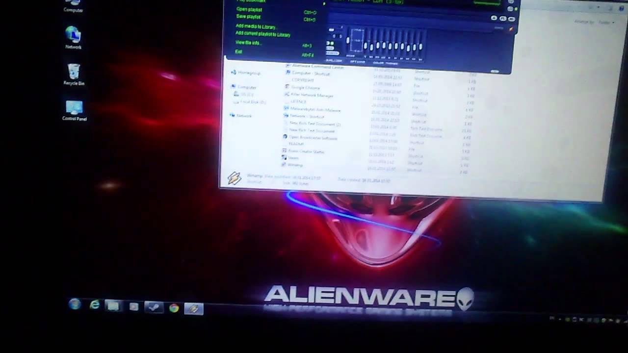 Alienware m17x r4 winamp alienfx - YouTube