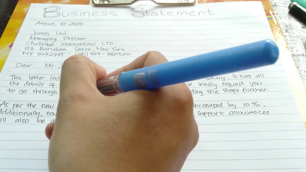 Step by Step to Write a Professional Business Statement - Writing ...