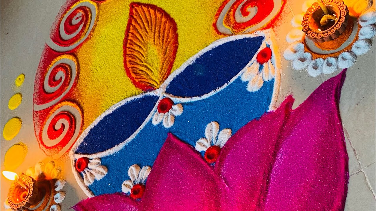 Diya rangoli for Diwali/ Bhaubij | दिवाळीसाठी सोपी दिव्याची रांगोळी ...