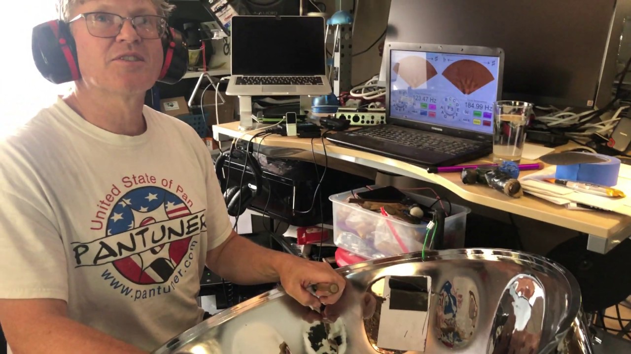 Tuning my steel drum (steelpan) by Pantuner Steve Lawrie - YouTube