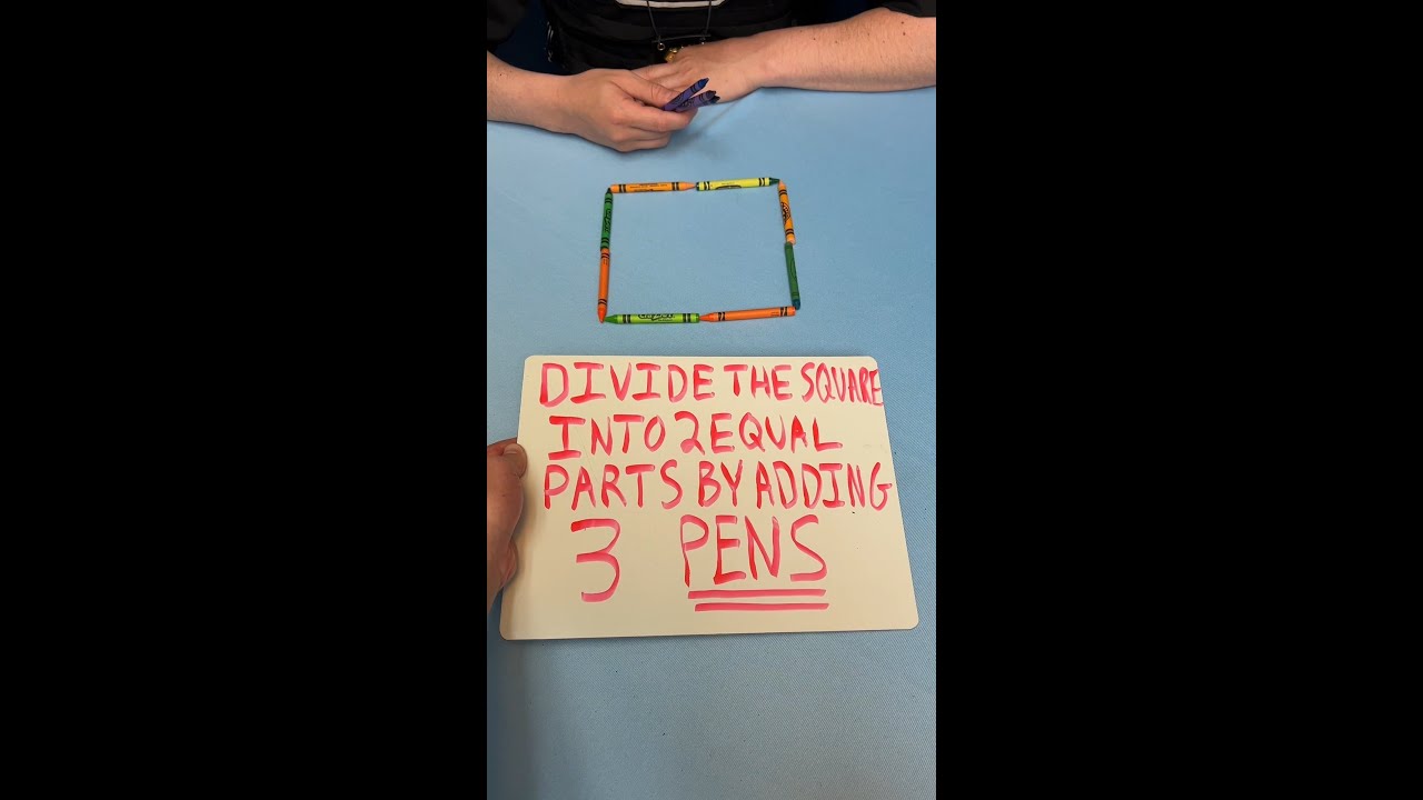 Divide the square into 2 equal parts by adding 3 - YouTube