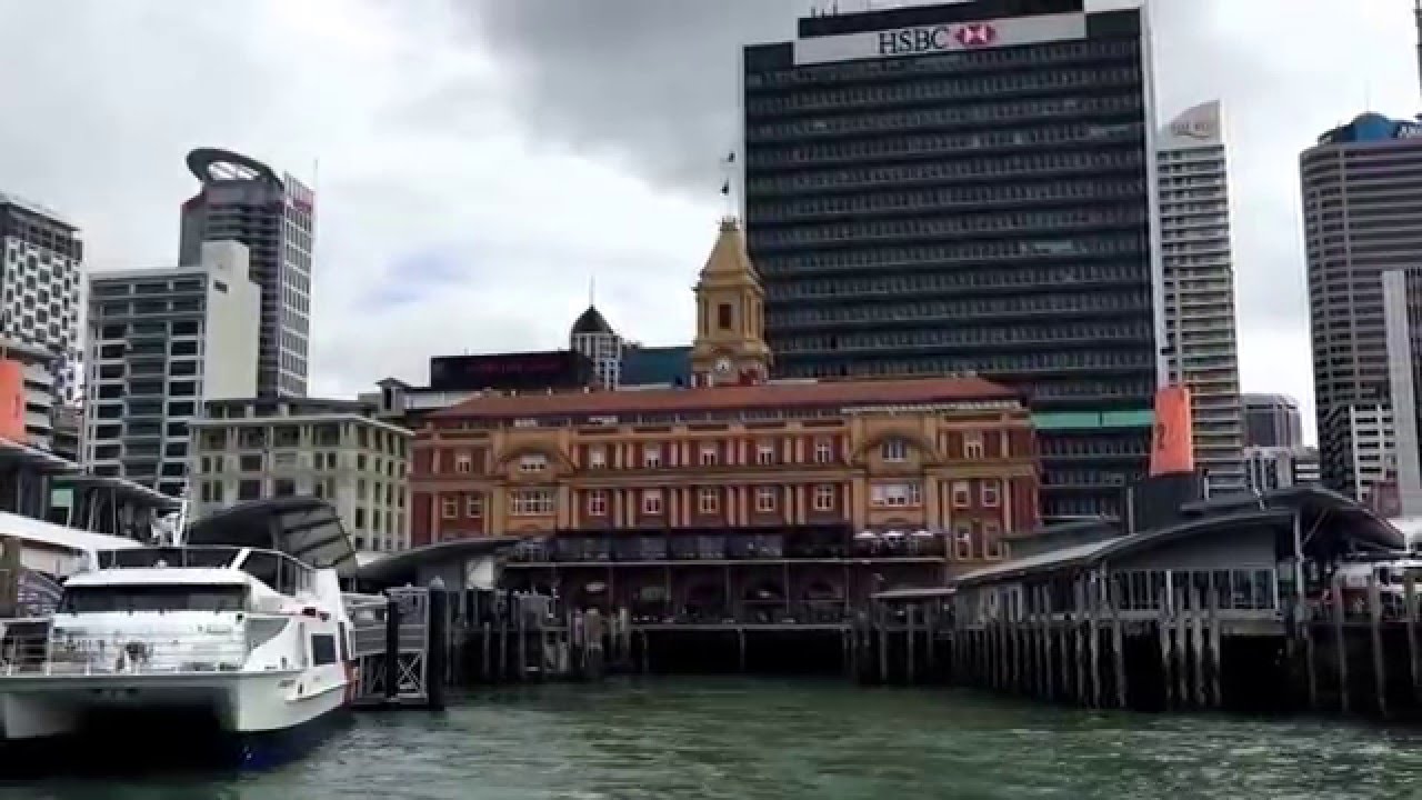 Auckland skyline from Devonport Ferry, New Zealand (12-15-15) - YouTube
