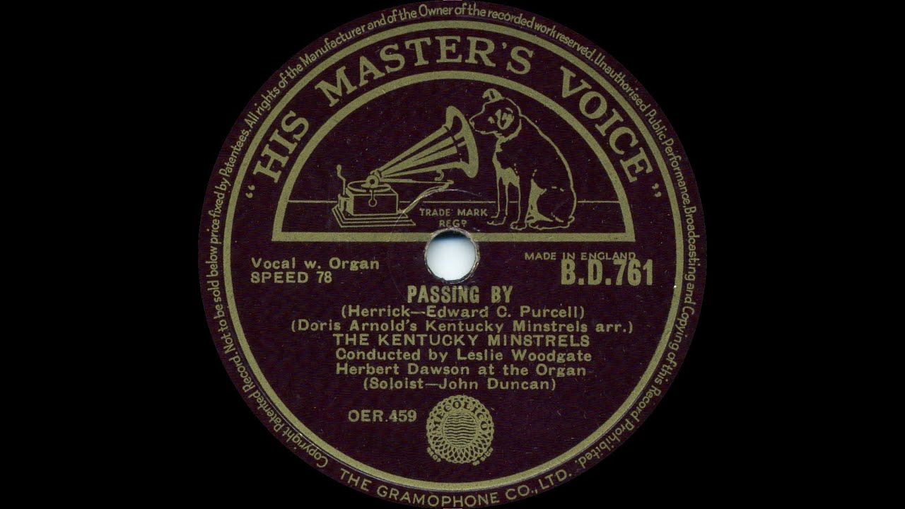 The Kentucky Minstrels - Passing By - YouTube